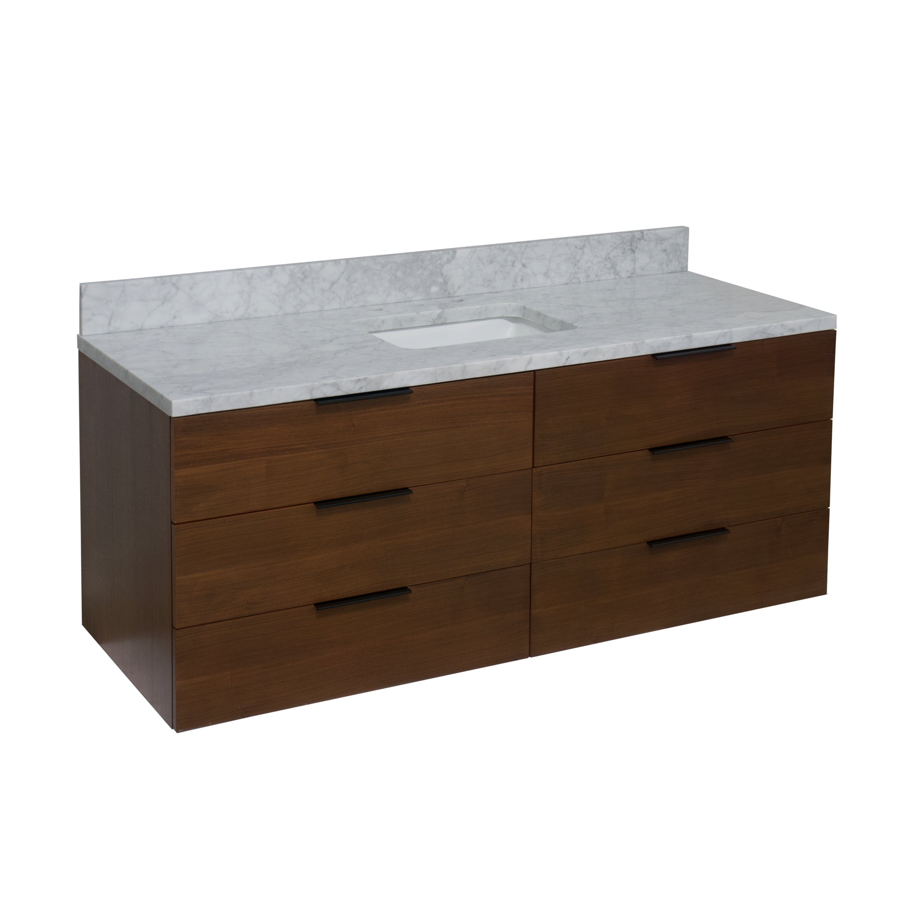 Oslo 60" Wall Mounted Floating Single Vanity Solid Wood Cabinet ...