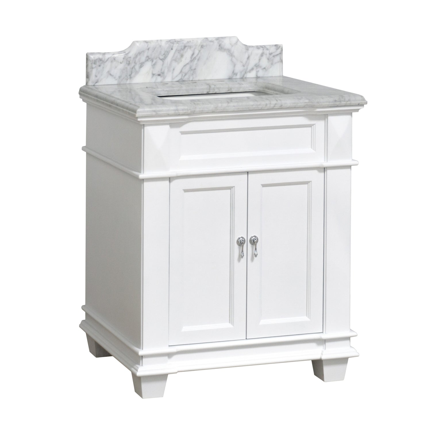 Elizabeth 30" Traditional Bathroom Vanity with Carrara Marble Top ...
