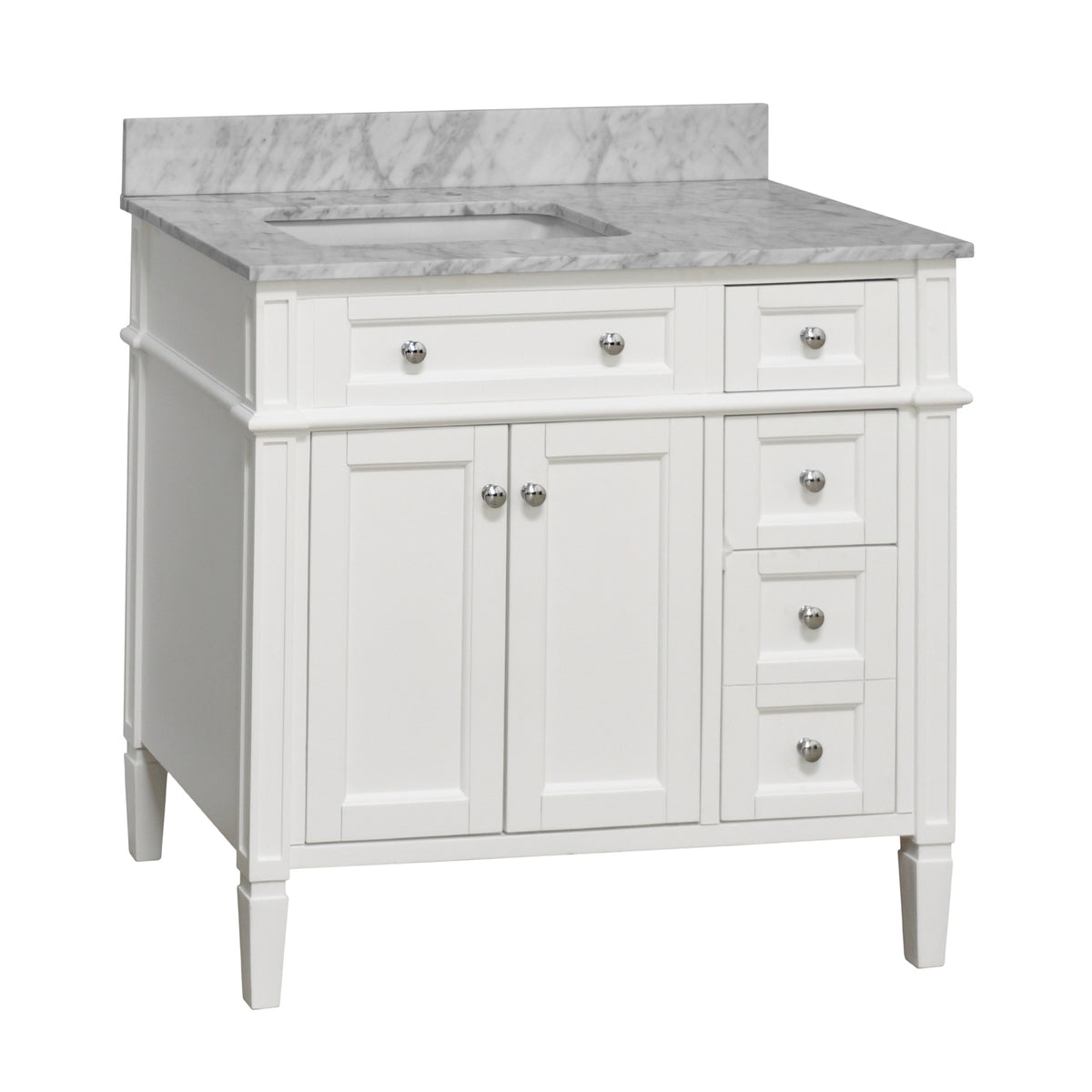 Hailey 36" Bathroom Vanity with Carrara Marble Top – KitchenBathCollection