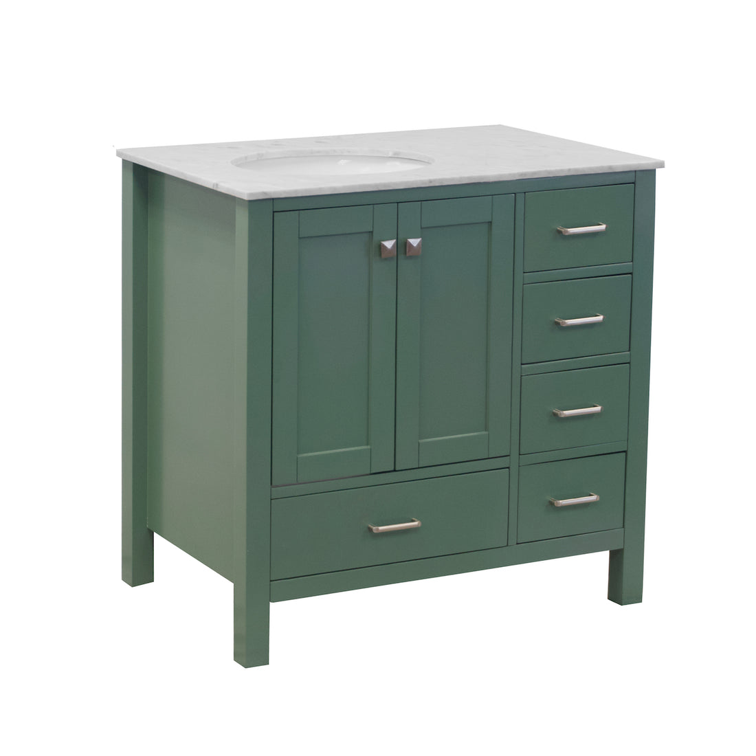 Horizon 36-inch Modern Bathroom Vanity with Carrara Marble Top ...