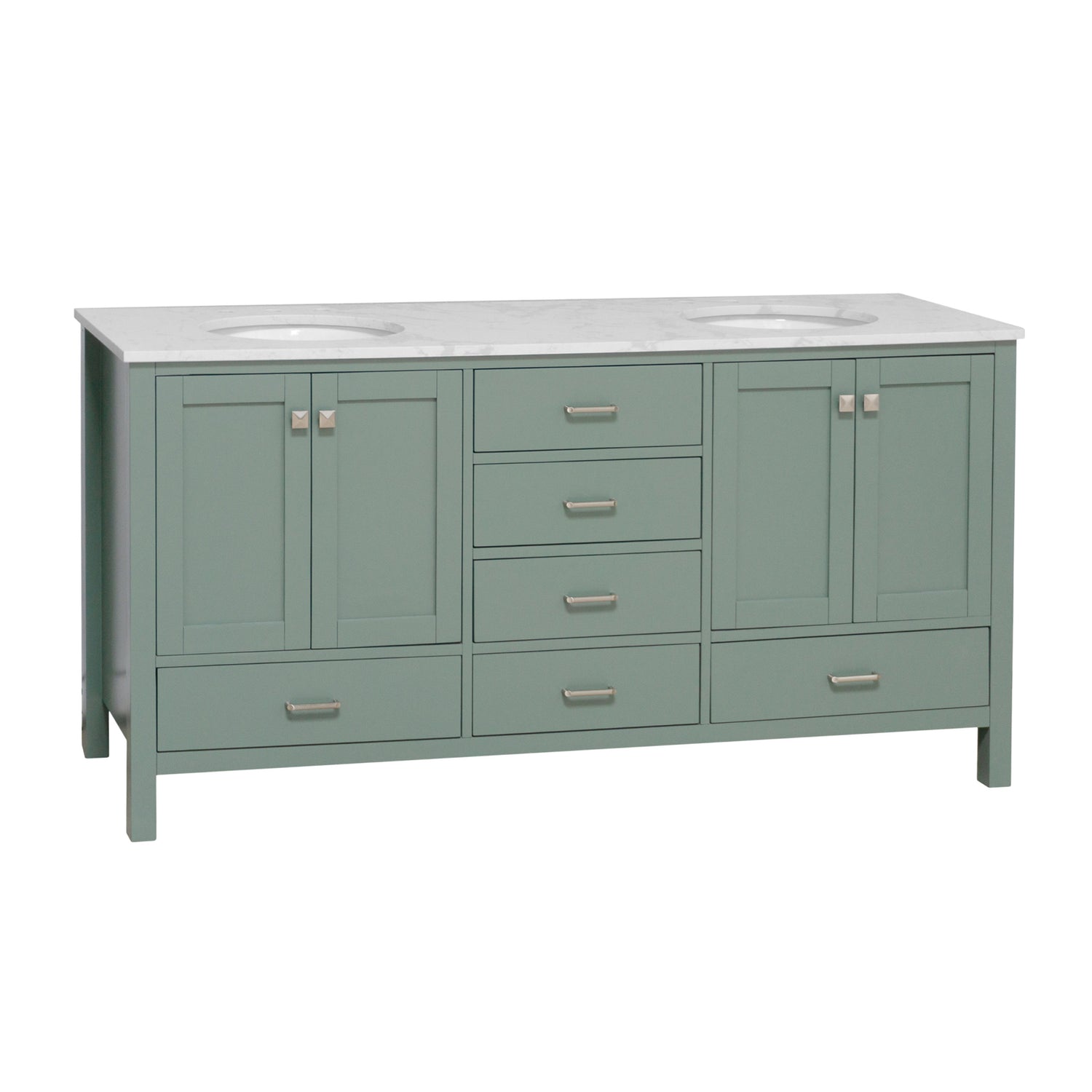 Horizon 72-inch Double Sink Vanity Cabinet with Engineered Carrara Top ...