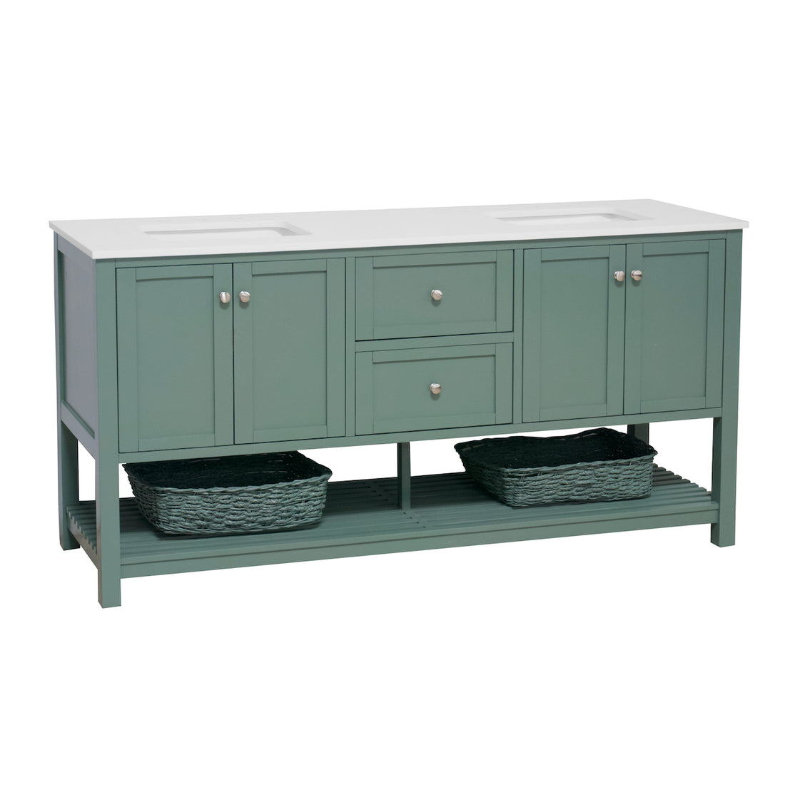 Lakeshore 72-inch Bathroom Vanity with Sinks & Engineered White Top ...