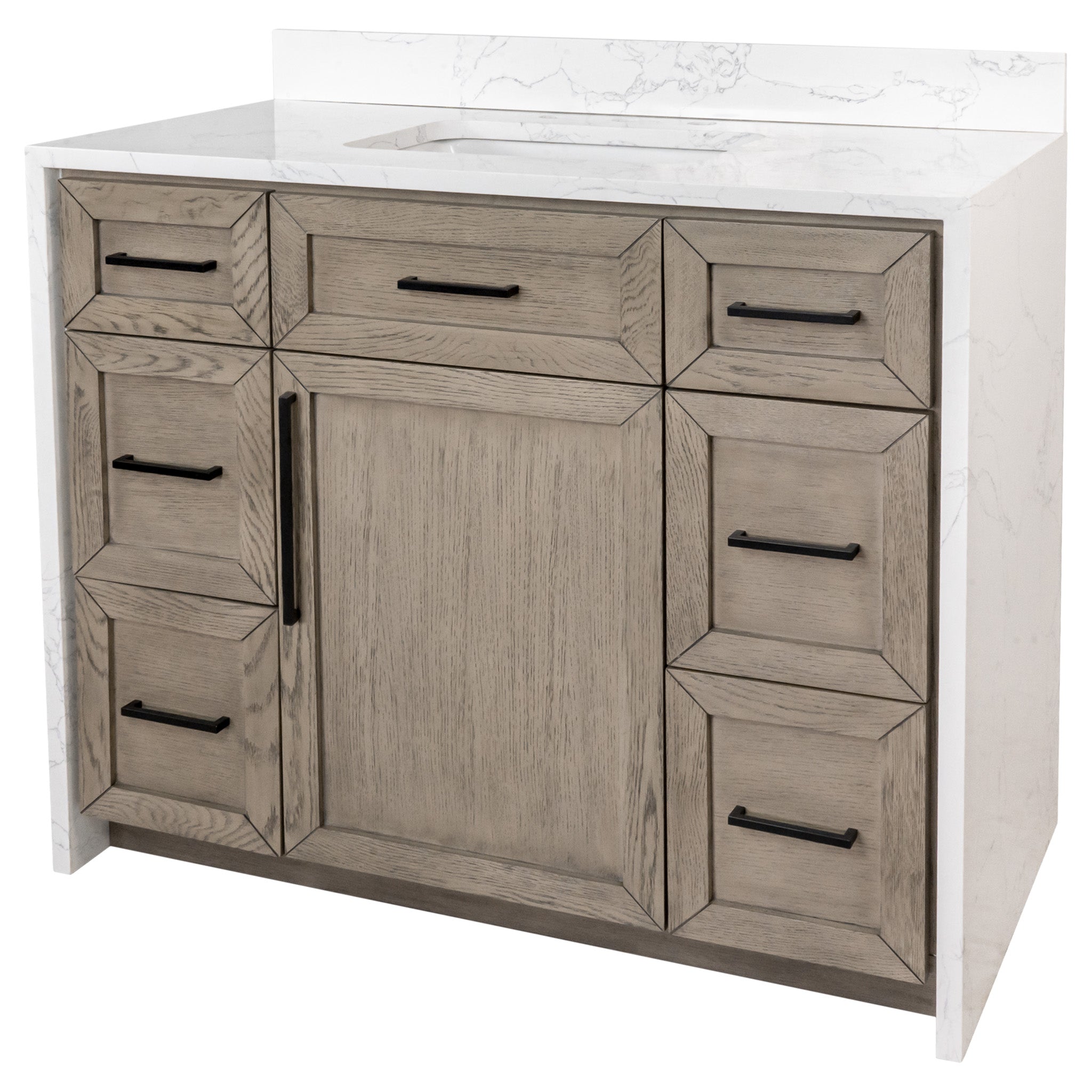 Palisade 42-inch Bathroom Vanity with Engineered Marble Top ...