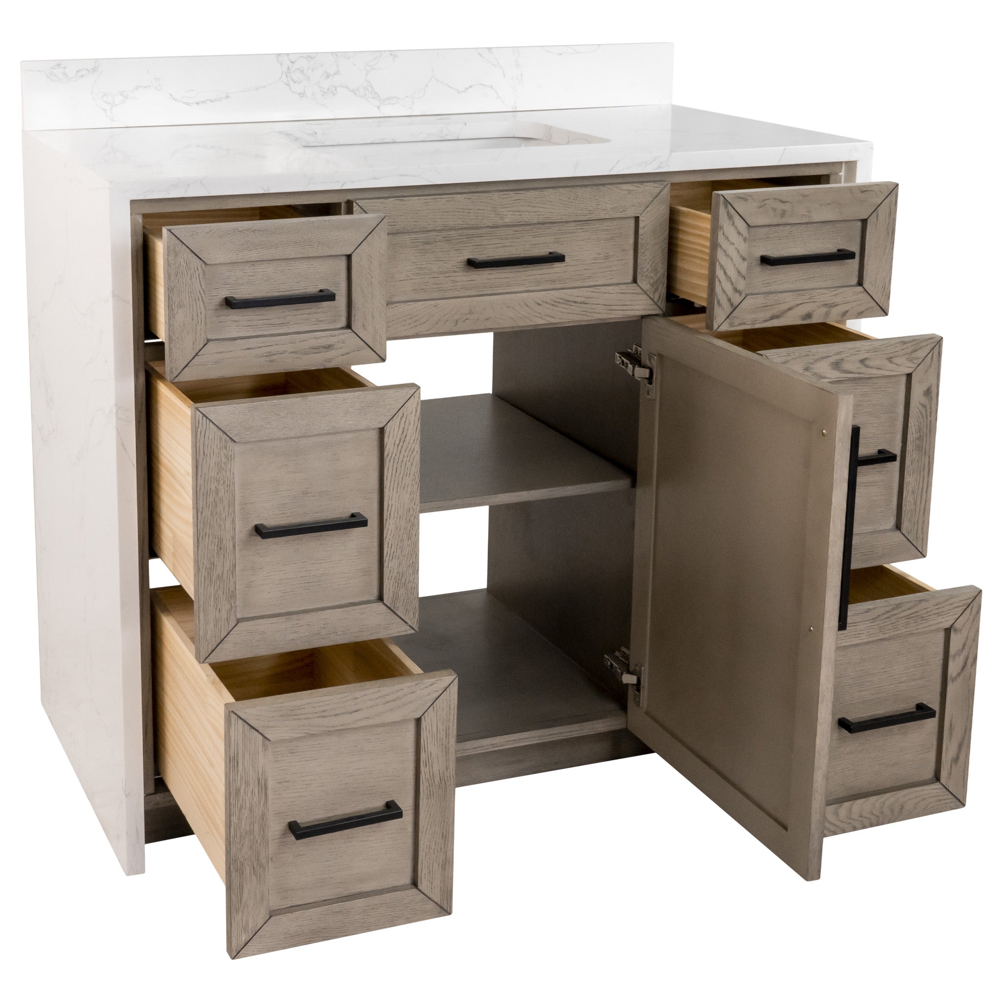 Palisade 42-inch Bathroom Vanity with Engineered Marble Top ...