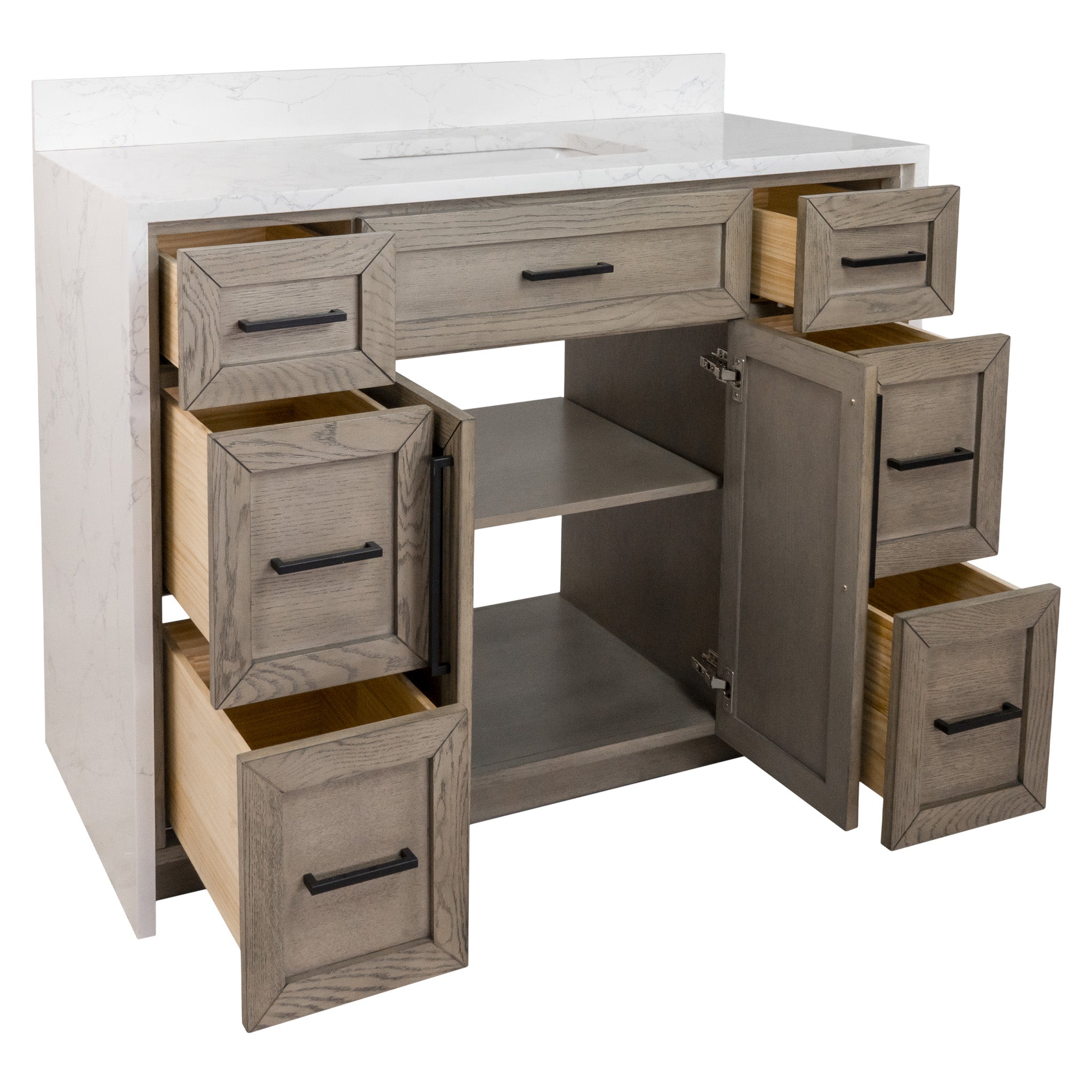 Palisade 48-inch Bathroom Vanity with Engineered Marble Top ...