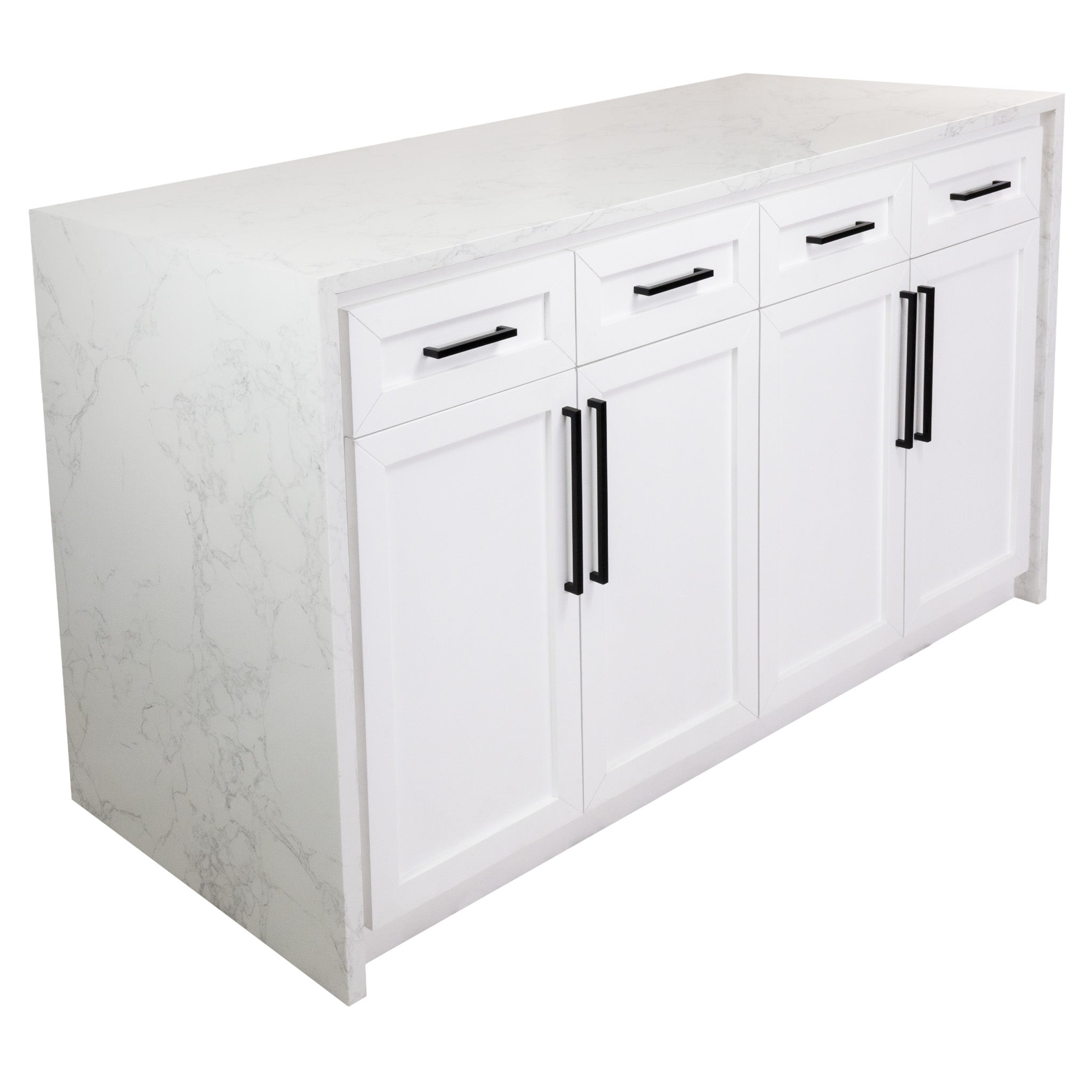 Palisade 60-inch Kitchen Island with Engineered Marble Top ...