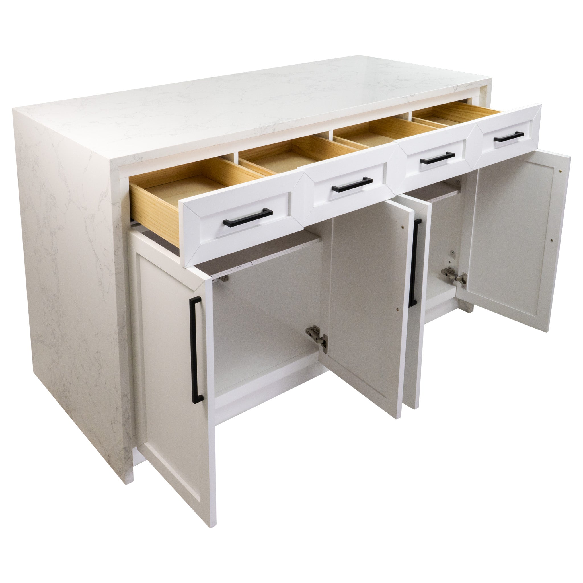 Palisade 60-inch Kitchen Island with Engineered Marble Top ...